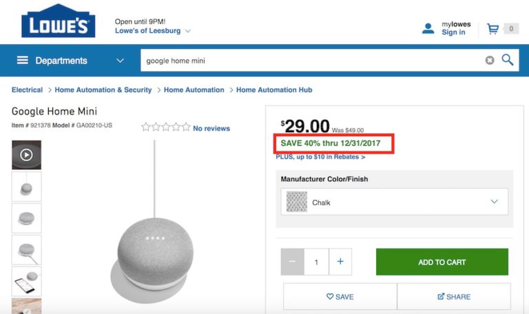 Google Home Mini Already Sold Out at Walmart, But Lowe's Has Them ...